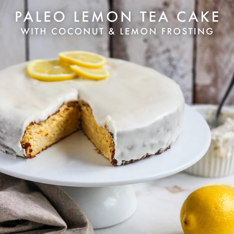 Paleo Lemon Tea Cake with Coconut & Lemon Frosting - The Healthy Patch