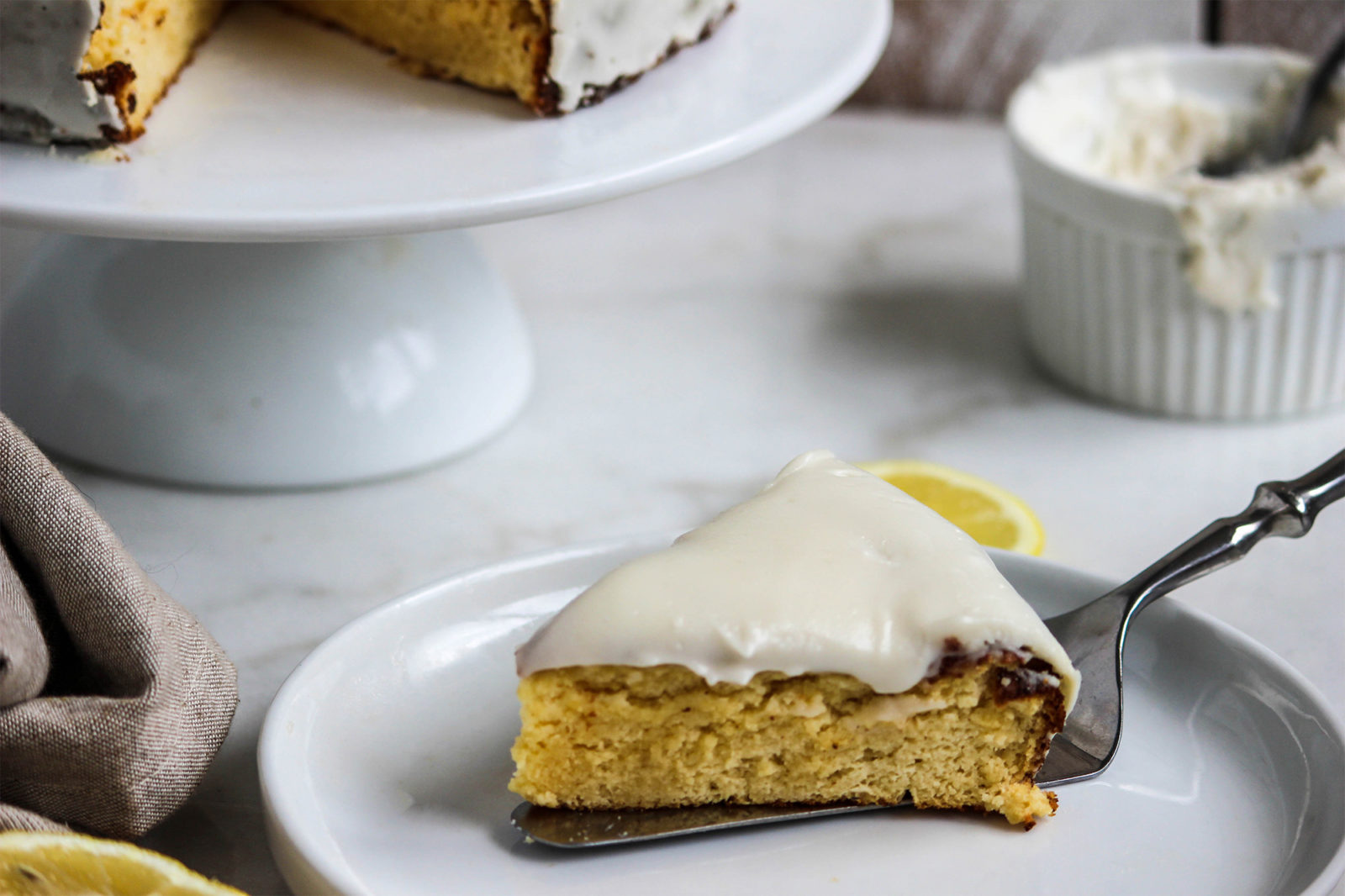Paleo Lemon Tea Cake with Coconut & Lemon Frosting - The Healthy Patch