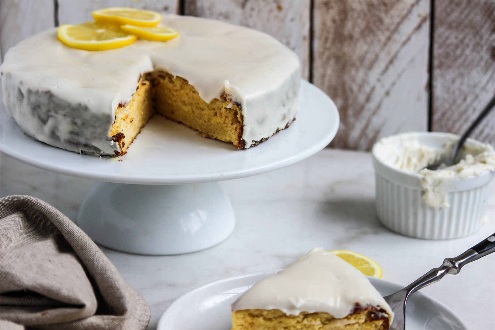 Paleo Lemon Tea Cake with Coconut & Lemon Frosting - The Healthy Patch