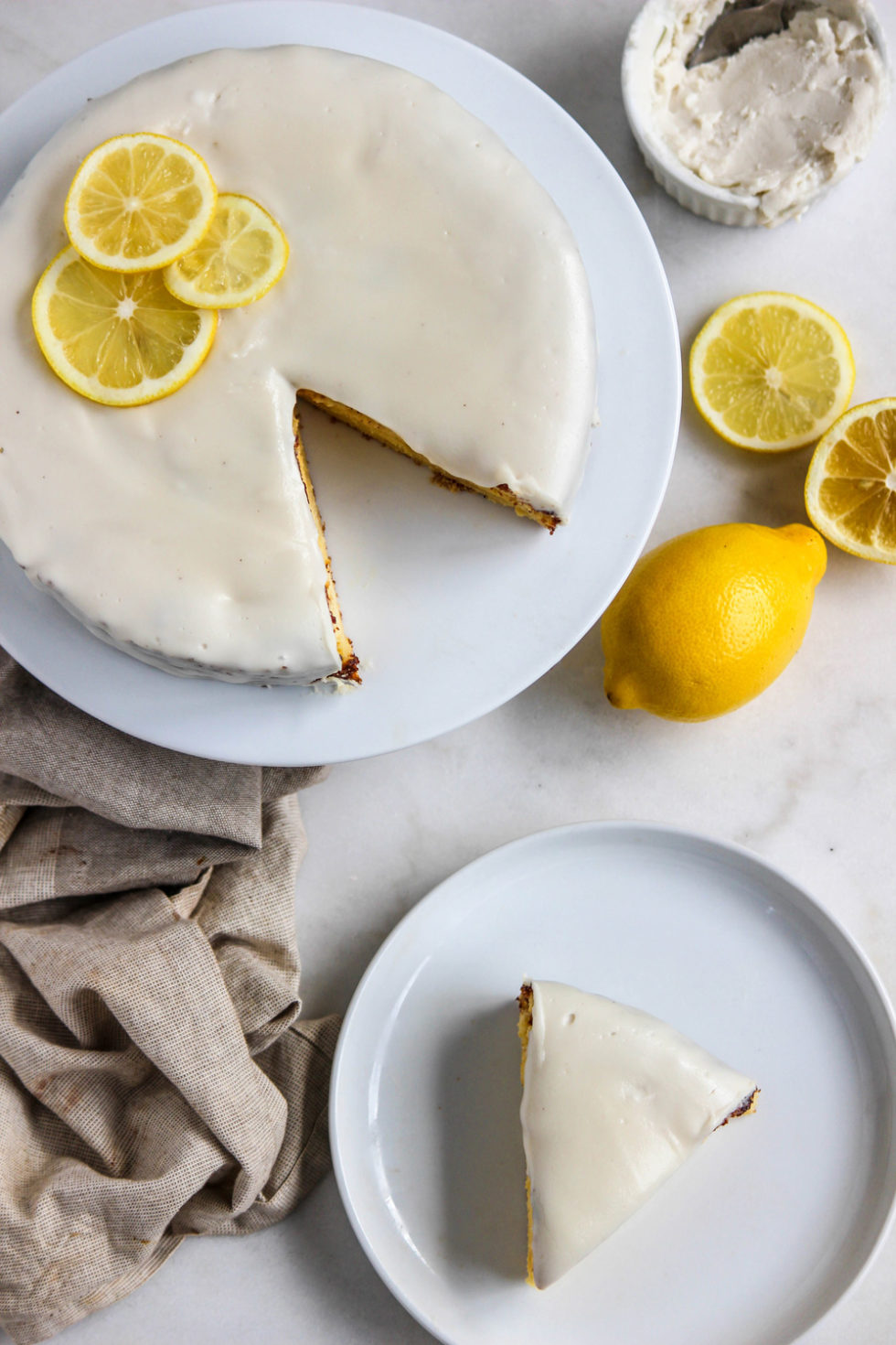 Paleo Lemon Tea Cake with Coconut & Lemon Frosting - The Healthy Patch
